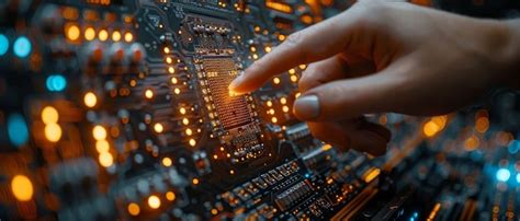 Premium Photo Handtouching CPU Icon Using Artificial Intelligence AI With Machine Deep