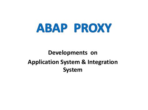 Ppt Abap Proxy