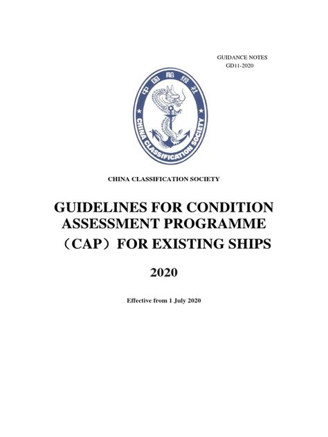 Guidelines For Condition Assessment Programme Cap For Existing Ships