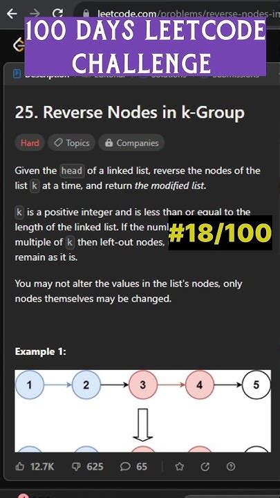 Day 18100 Leetcode Challenge 🚀 25 Reverse Nodes In K Group Coding