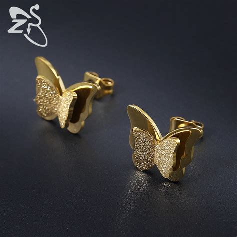 Трендовые серьги из нержавеющей стали для женщин и детей цвета розового золота матовые Двойные