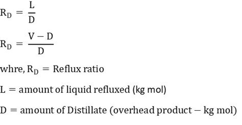 Reflux Ratio And Boil Up Ratio Food Tech Notes