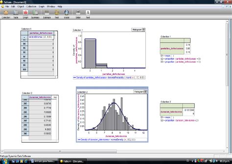 simulation of data for a binomial and a normal distribution with fathom