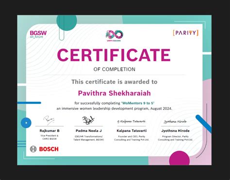 Glad To Announce Completion Of My Womentors 9 To 5 Leadership Program