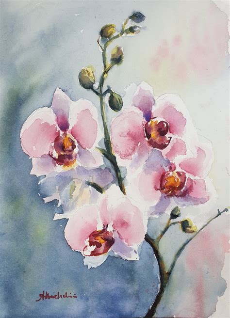 Orchid Painting Watercolor