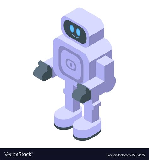 Online Marketing Robot Icon Isometric Style Vector Image
