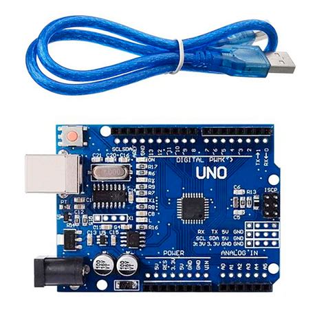 Placa Uno R3 Compatível Atmega328 Smd Com Cabo Usb Autocore Robótica