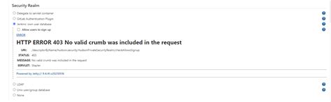No Valid Crumb Error After Plug In Installation Using Jenkins Jenkins