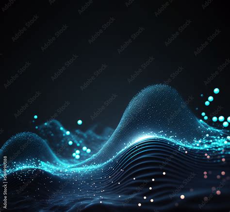 Abstract Wave Of Data Flow Generative Ai Illustration Stock Illustration Adobe Stock