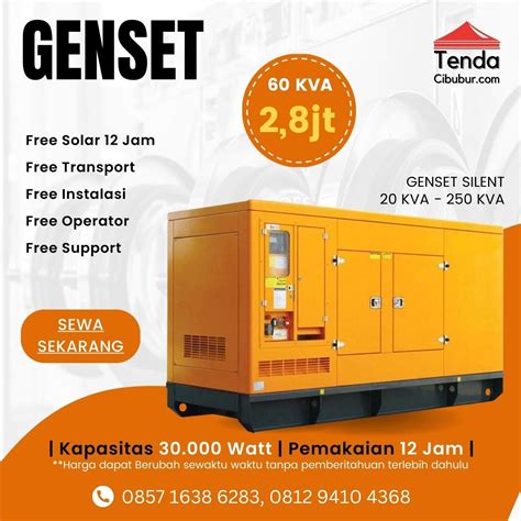 Sewa Genset 60 Kva Tenda Cibubur