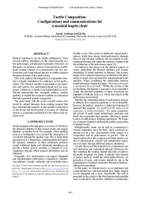 pdf tactile composition configurations and communications for a