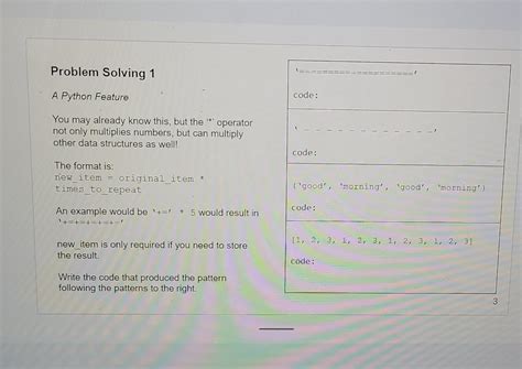 Solved Problem Solving 1 A Python Feature You May Already Chegg Com