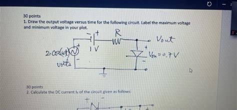 Solved I Points Draw The Output Voltage Versus Time Chegg
