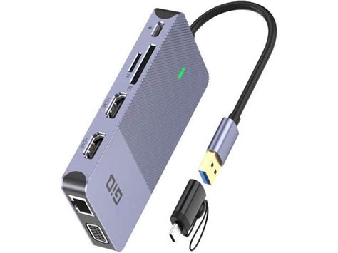 USB Docking Station GIQ USB C Hub USB To Dual HDMI VGA Adapter Triple Display USB C Laptop