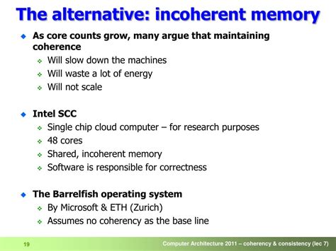PPT Computer Architecture Memory Coherency Consistency PowerPoint Presentation ID