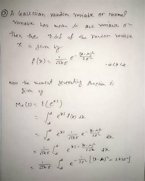 448 A Gaussian Random Variable Has Mean μ And Variance σ2 A Show