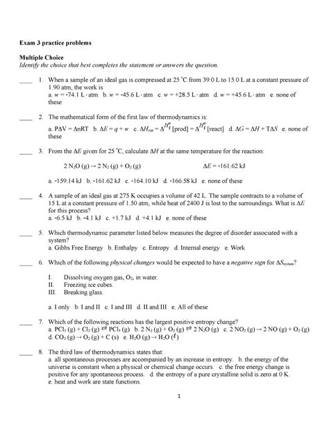 exam 3 practice problems exam 3 practice problems multiple choice