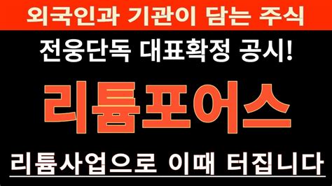 리튬포어스 리튬포어스주가전망리튬포어스주가리튬포어스전망리튬포어스리튬포어스목표가리튬포어스종목진단전웅박사리튬플러스