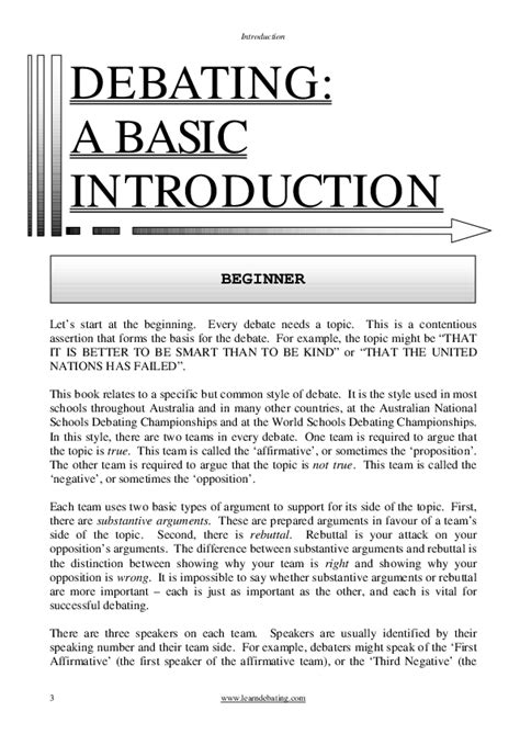 Pdf Debating Basic Introduction