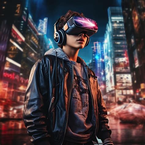 Premium Ai Image Illustration Of A Person Wearing A Virtual Reality