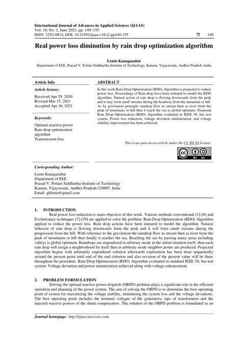 Pdf Real Power Loss Diminution By Rain Drop Optimization Algorithm