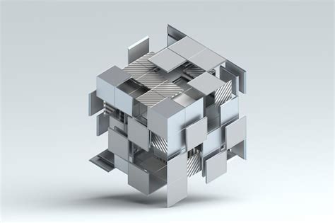 premium photo abstract 3d rendering of geometric shapes