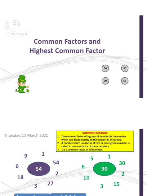 Common Factors And Highest Common Factors Hcf Pdf Multiplication Algebra