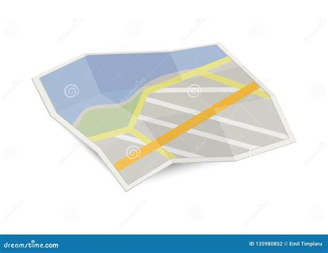 Isolated Paper Map Vector Design Illustration Stock Vector
