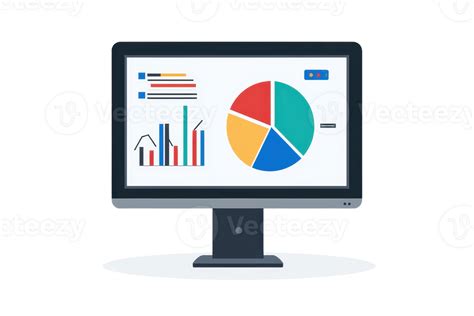 A Digital Monitor Displaying Colorful Graphs And Pie Charts Representing Data Analysis And