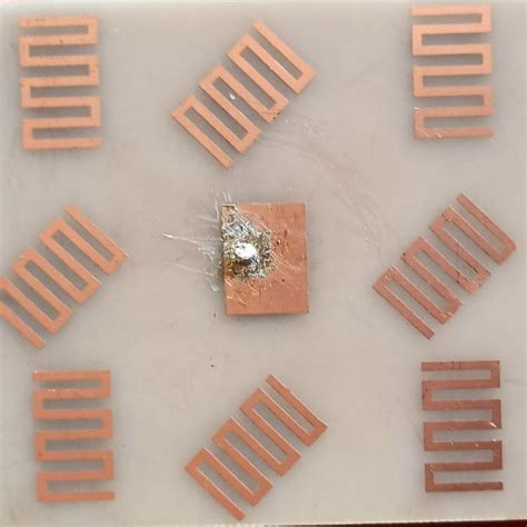 A Fabricated Meander Structured Antenna B Fabricated Microstrip