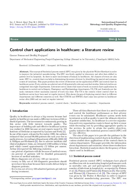 Pdf Control Chart Applications In Healthcare A Literature Review