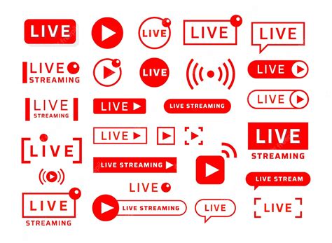 Premium Vector | Live stream icons. Video broadcast and translation ...