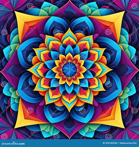 Mandala With Shifting Geometric Patterns And Vibrant Pastel Colors Royalty Free Stock Image