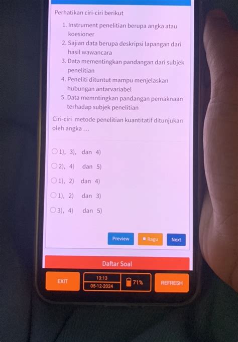 Perhatikan ciri ciri berikut 1 Instrument | StudyX