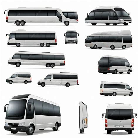 A Collection Of Different Types Of Buses Including One Of Which Has The Word Quot Bus Quot On It