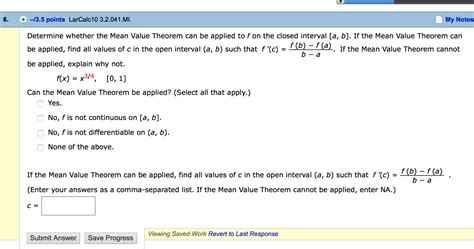 Solved Determine Whether The Mean Value Theorem Can Be Chegg