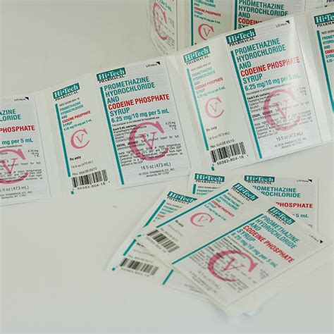 Hi Tech Promethazine Hydrochloride And Codeine Phosphate Syrup Sticker