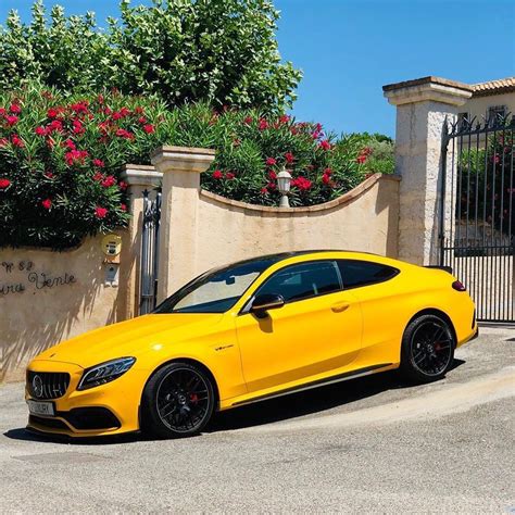 Yellow Mercedes Benz Amg C63s Coupe