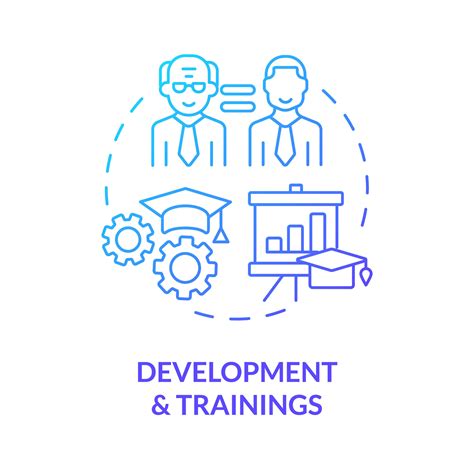 2d Gradient Development And Trainings Thin Line Icon Concept Isolated Vector Blue Illustration