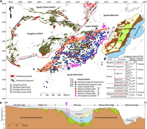 Tectonic Outline Of South China Block And East China Sea Domains A