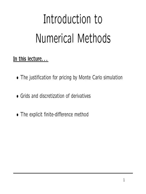 numerical methods pdf option finance black scholes model