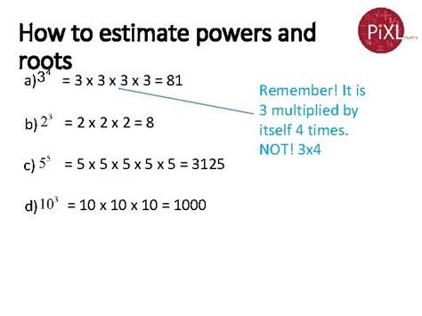 Grade B Index Notation Estimate Powers And Roots