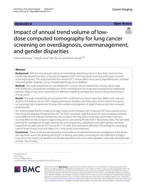Pdf Impact Of Annual Trend Volume Of Low Dose Computed Tomography For Lung Cancer Screening On