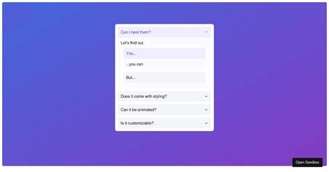Radix Nested Accordions Codesandbox