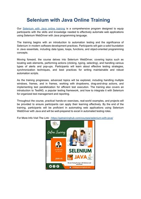 Ppt Selenium With Java Online Training 1 Powerpoint Presentation Free Download Id12490155