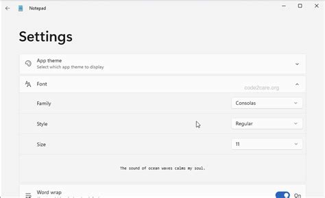 Reset Font Family Style And Size Of Notepad On Windows To Default Code Care