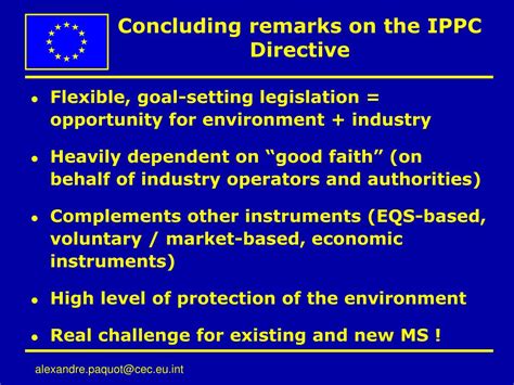 Ppt The Ippc Directive And Its Implementation Alexandre Paquot
