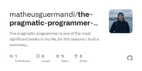Matheus Guermandi Ribeiro On Linkedin Github Matheusguermandi The Pragmatic Programmer Notes
