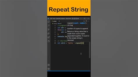 String Repeat Trick Shorts Javascript Coding Programming Youtube