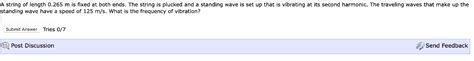 solved a string of length 0 265 m is fixed at both ends the